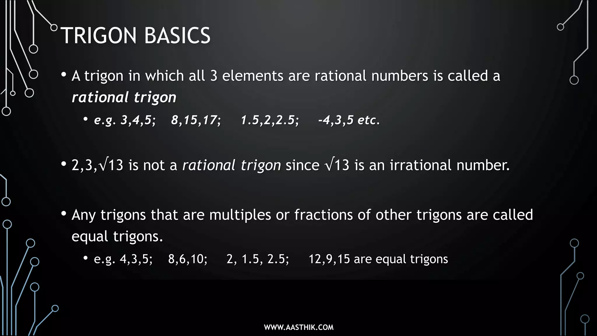 Trigonometry using Vedic Mathematics Volume One | PPTX