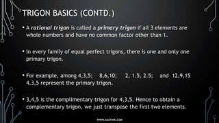 Trigonometry using Vedic Mathematics Volume One | PPTX