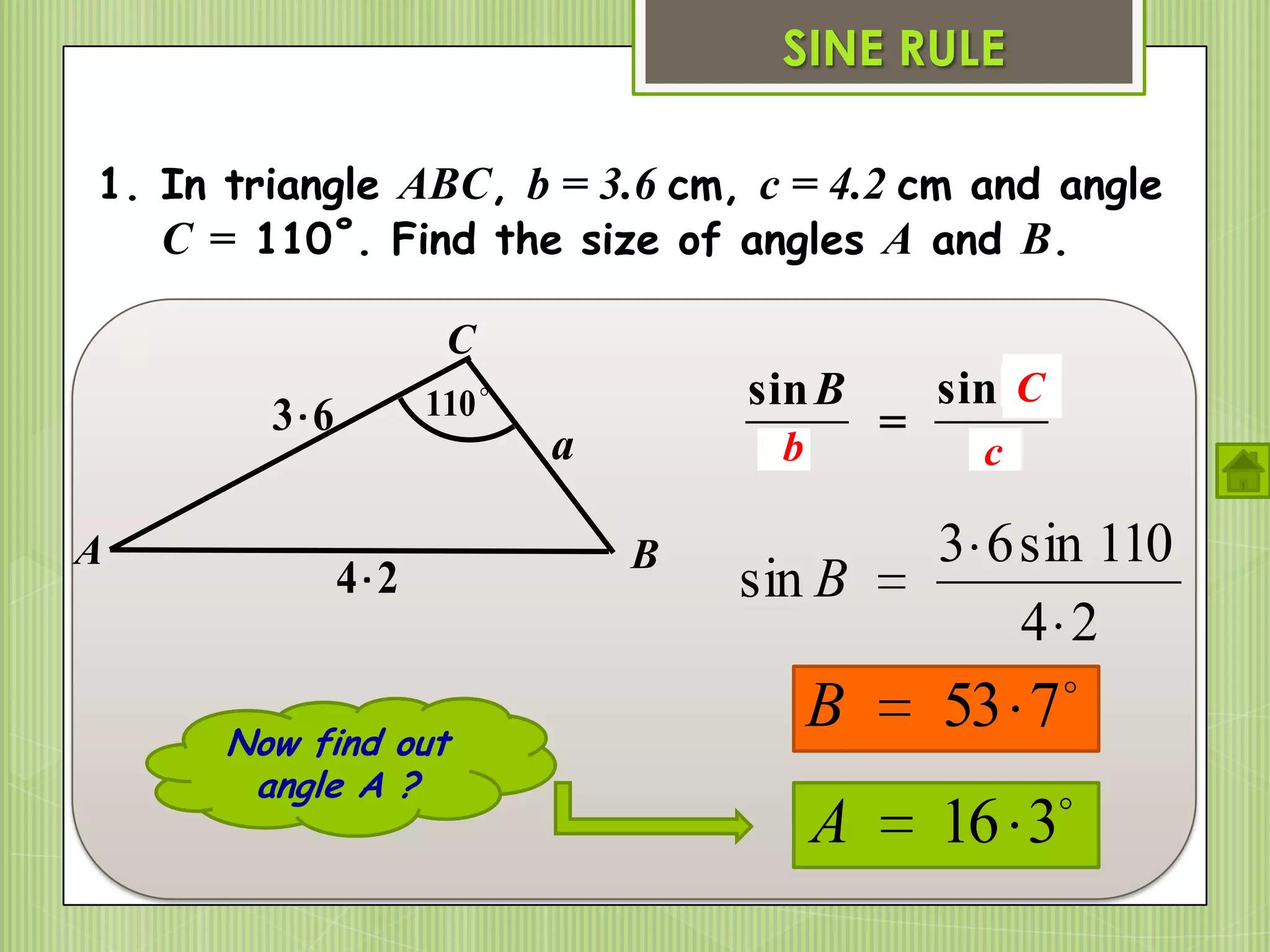 Trigo the sine and cosine rule | PPSX