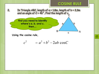 Trigo the sine and cosine rule | PPSX