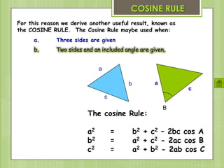Trigo the sine and cosine rule | PPSX