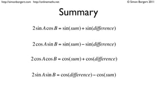 Trig products as sum and differecnes | PPT