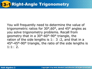 Trig right triangle trig | PPT
