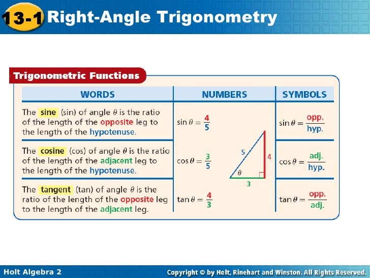 Trig right triangle trig