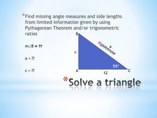 Storyboard for Trig Ratios Lesson | PPTX