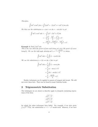Trig substitution | PDF | Physics | Science