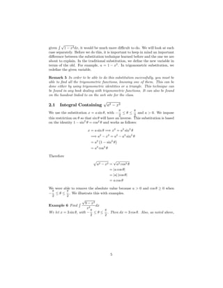 Trig substitution | PDF | Physics | Science