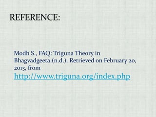 Triguna theory | PPSX
