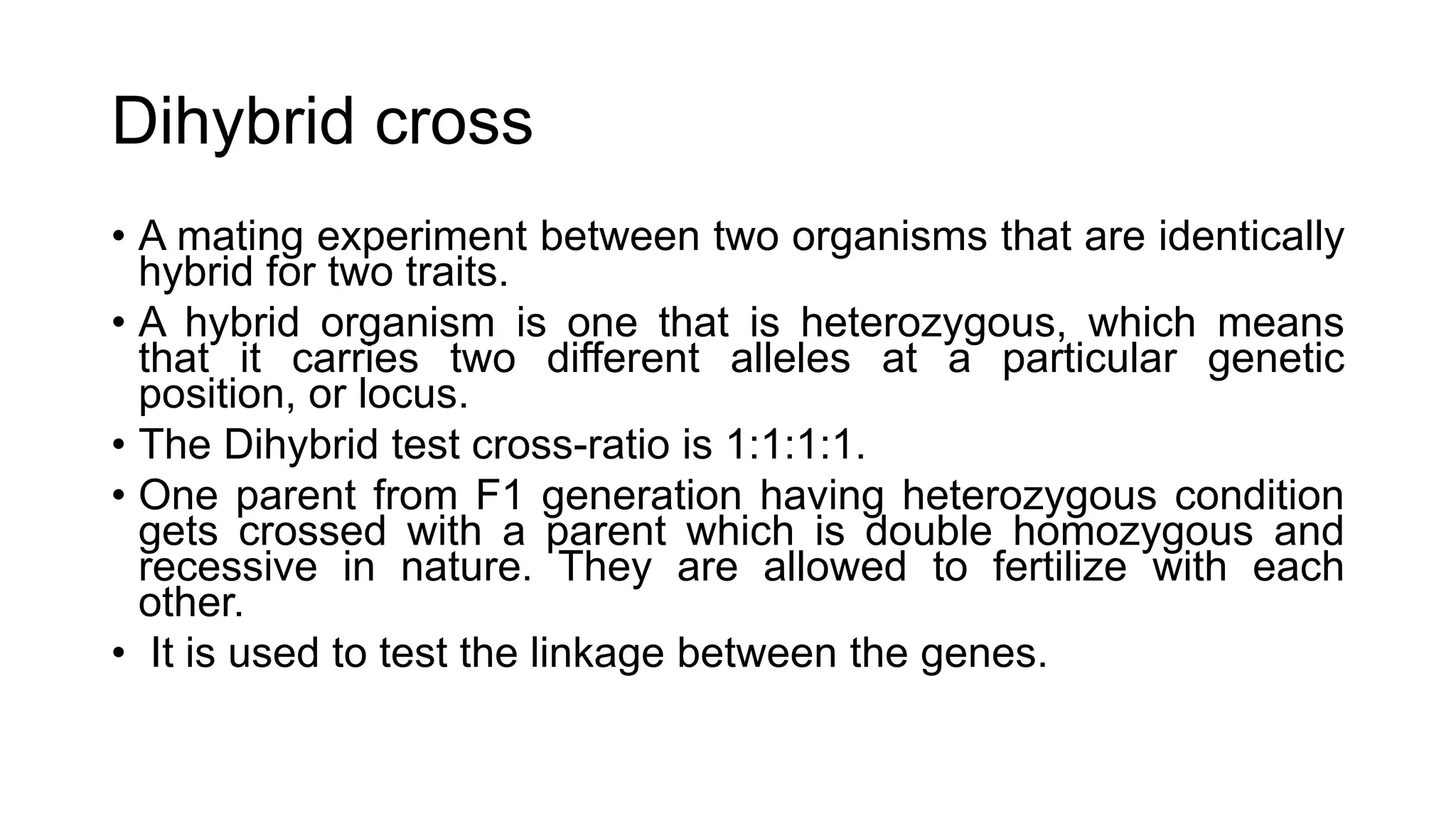 trihybrid cross , test cross chi squares | PPTX