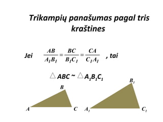 Trikampiu panašumas(teorija pavyzdžiai) | PPT