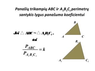 Trikampiu panašumas(teorija pavyzdžiai) | PPT