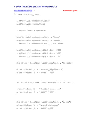 Trik dasarbelajarvisualbasic6babgratis | PDF
