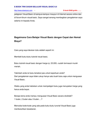 Trik dasarbelajarvisualbasic6babgratis | PDF