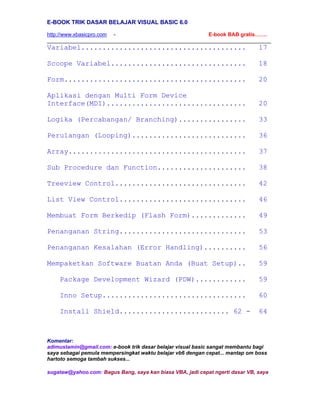 Trik dasarbelajarvisualbasic6babgratis | PDF