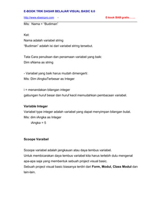 Trik dasarbelajarvisualbasic6babgratis | PDF