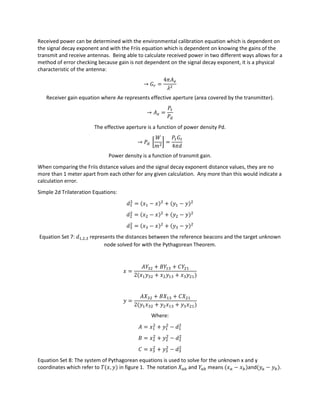 Trilateration Calculation Program for Location Tracking System | PDF