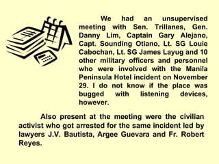 Trillanes Presentation | PPT | Political Issues & policy | Politics