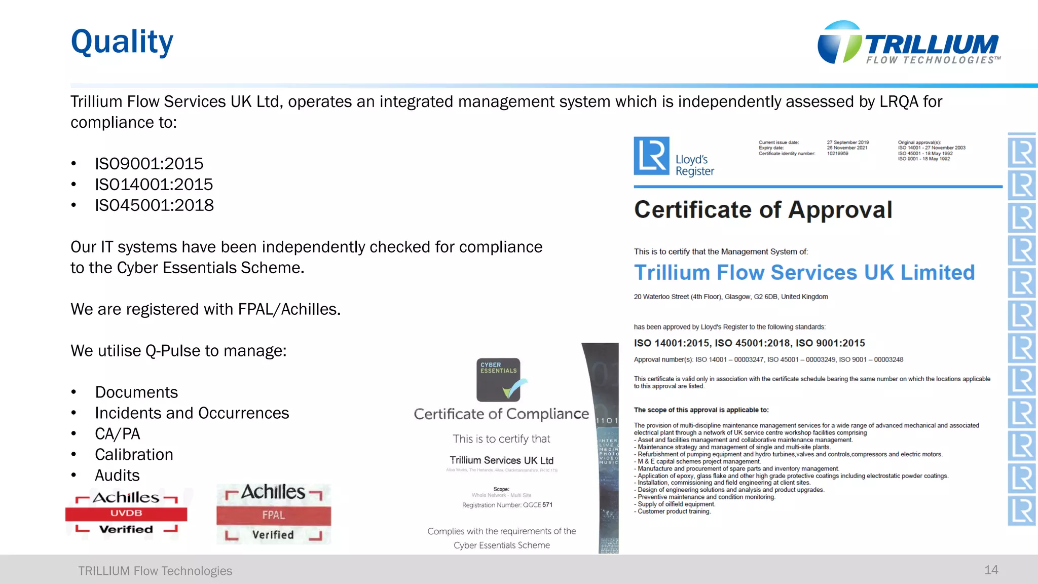 Trillium Flow Technologies: Alloa Service Centre Capabilities | PDF