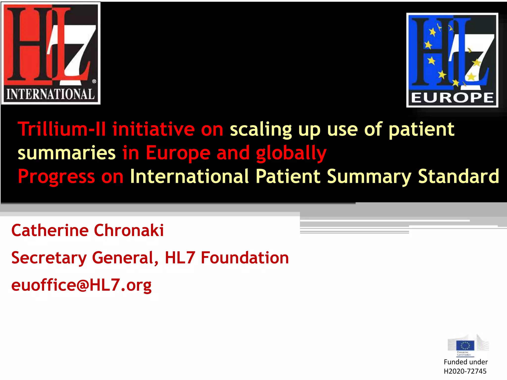 Trillium-II initiative on scaling up use of patient summaries in Europe ...