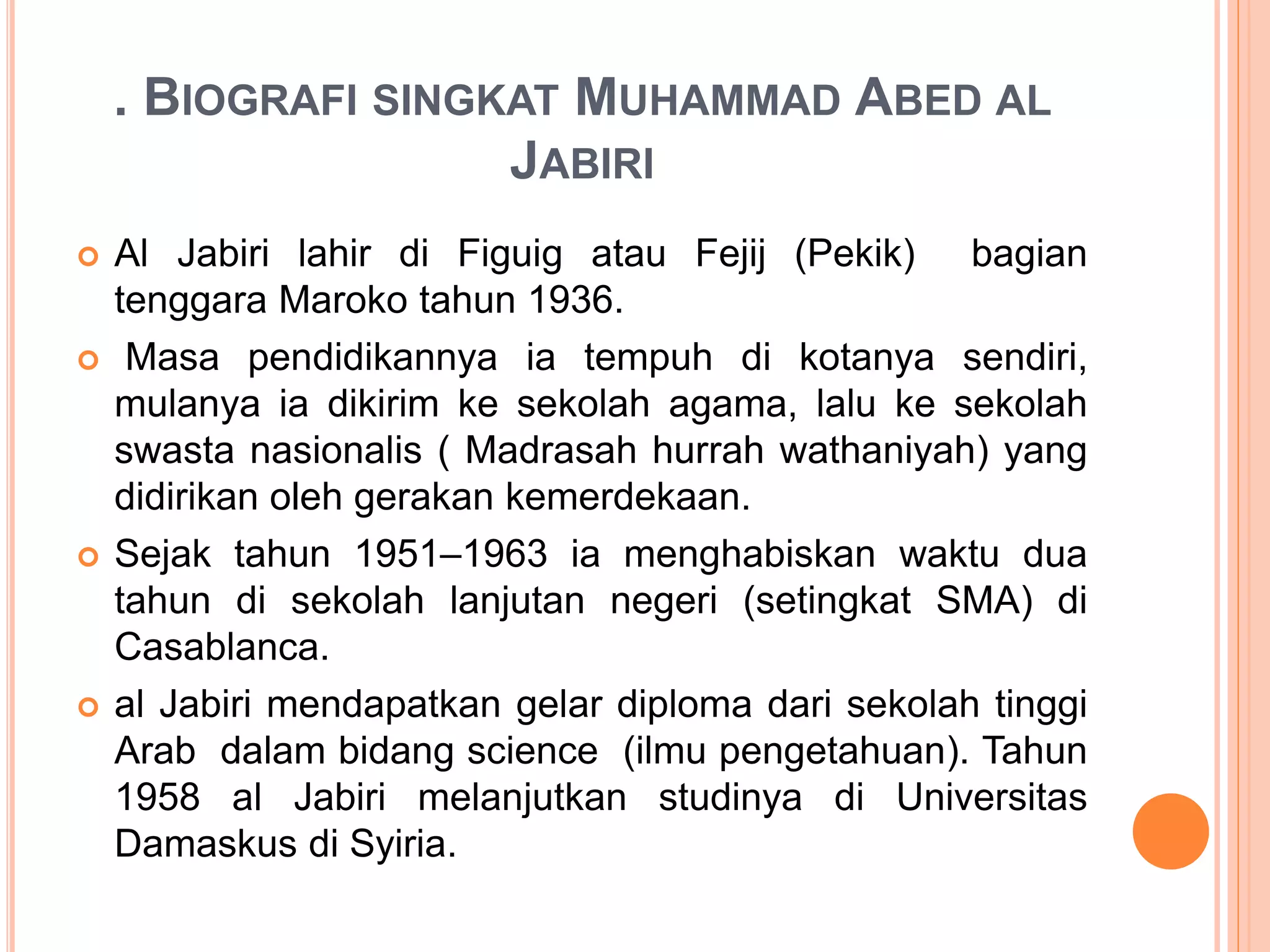 TRILOGI EPISTEMOLOGI MUHAMMAD ABED AL-JABIRI | PPTX