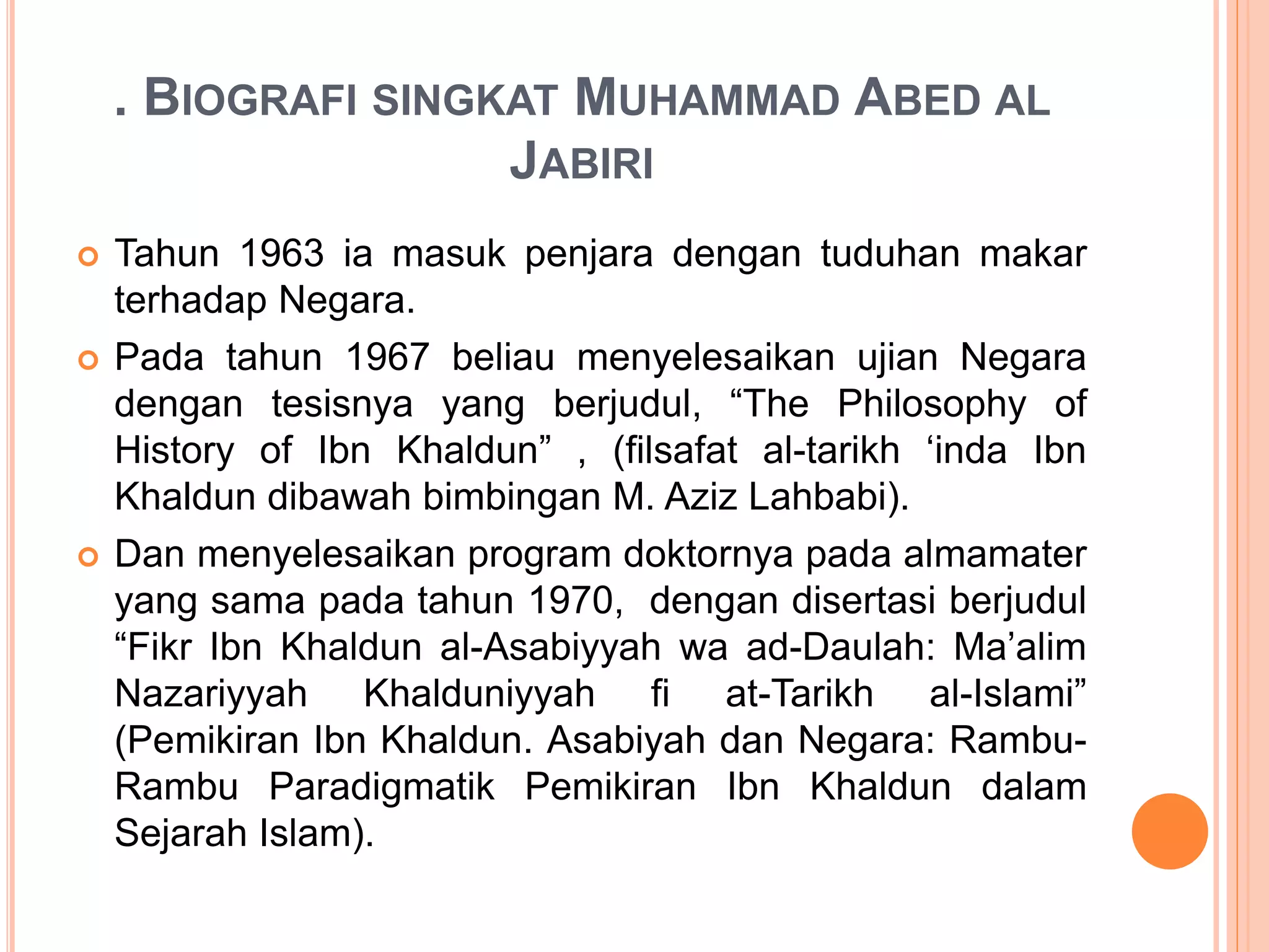 TRILOGI EPISTEMOLOGI MUHAMMAD ABED AL-JABIRI | PPTX