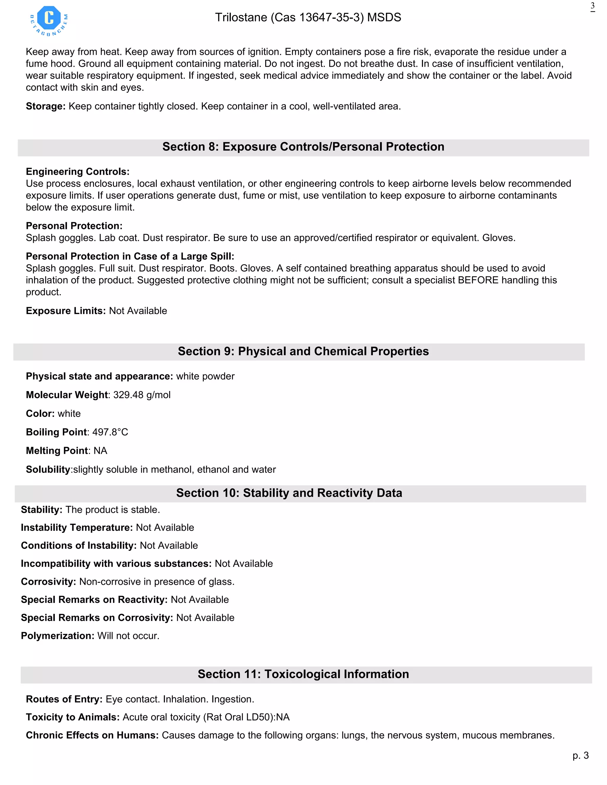 Trilostane msds | PDF