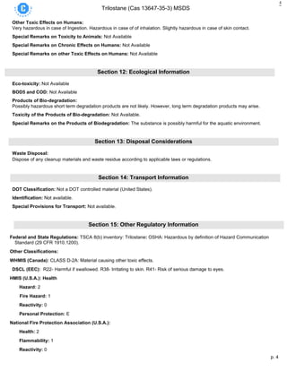 Trilostane msds | PDF