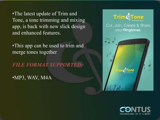Trim and Tone - A Ringtone Maker Android App by Contus | PPTX ...