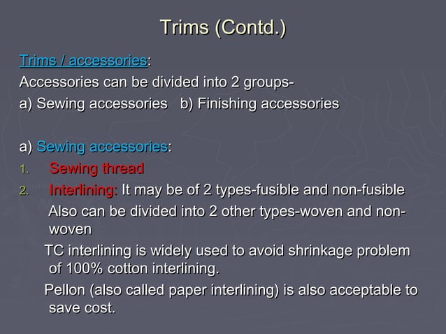 Garments Accessories & Trims | PPT