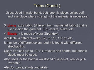 Garments Accessories & Trims | PPT