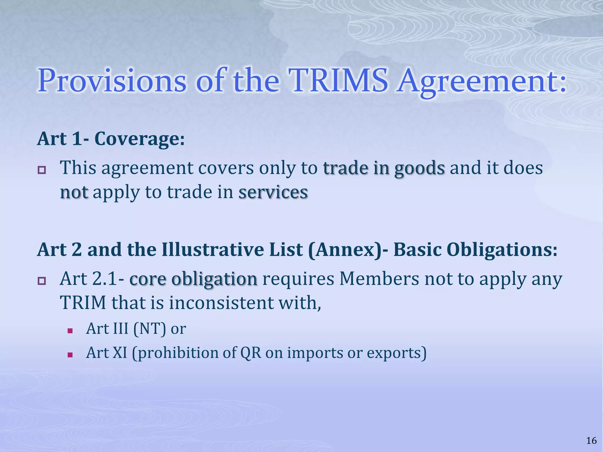 TRIMS Agreement | PPTX