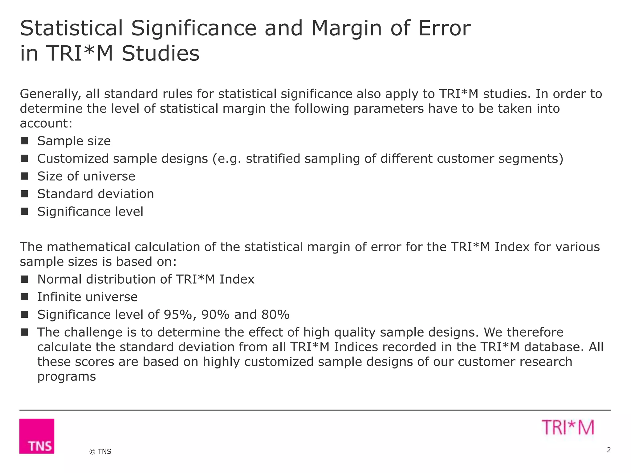 Trim statistical significance and margin of error 2013 | PPT