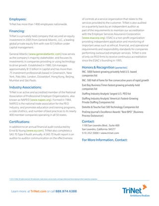 TriNet Corporate Fact Sheet | PDF | Human Resources | Business
