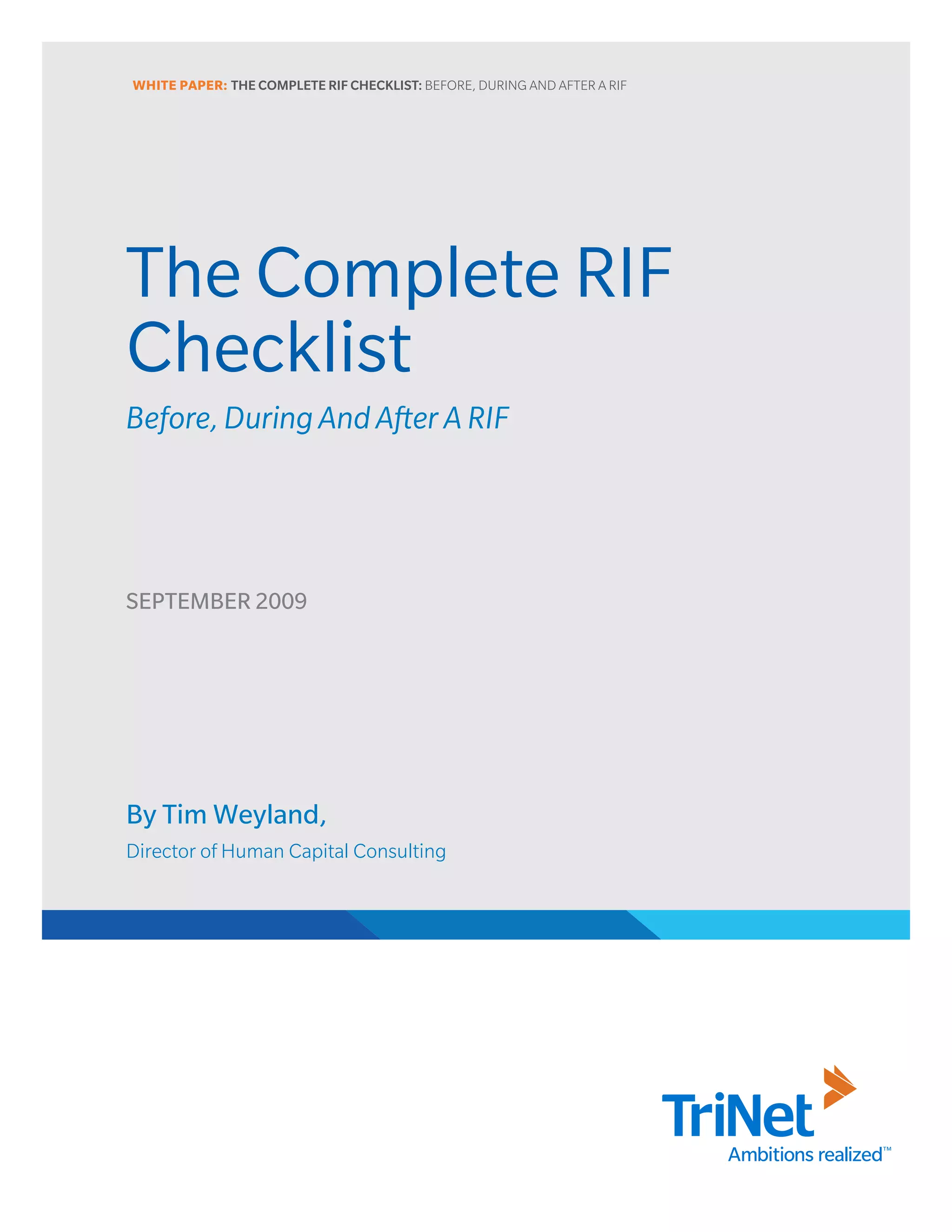 Tri Net Wp Complete Rif Checklist | PDF