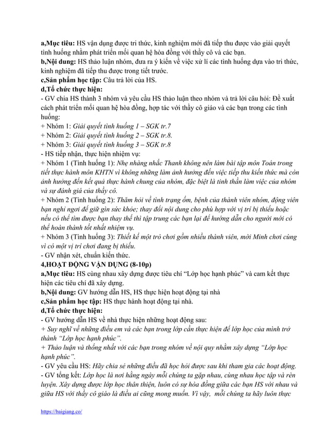 Giáo án Hoạt động trải nghiệm Lớp 7 - Bộ sách Kết nối tri thức với cuộc sống - Chương trình cả ...