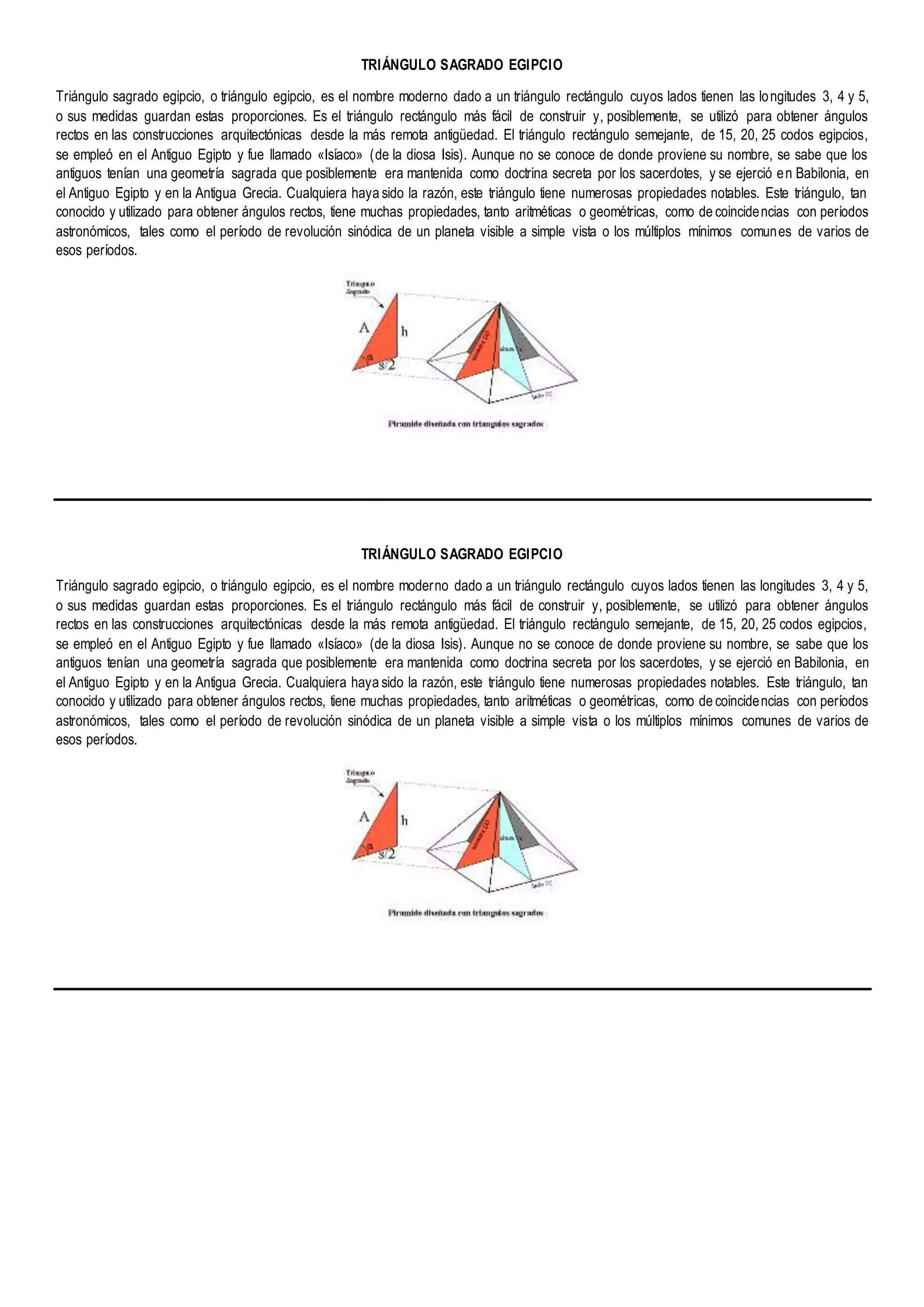 Triángulo sagrado egipcio | DOCX