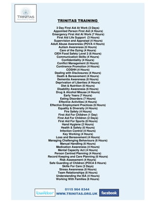 Trinitas Course List | PDF