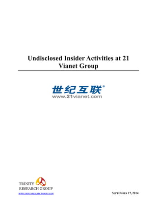 Trinity 21Vianet Sep 2014 Part 1 | PDF