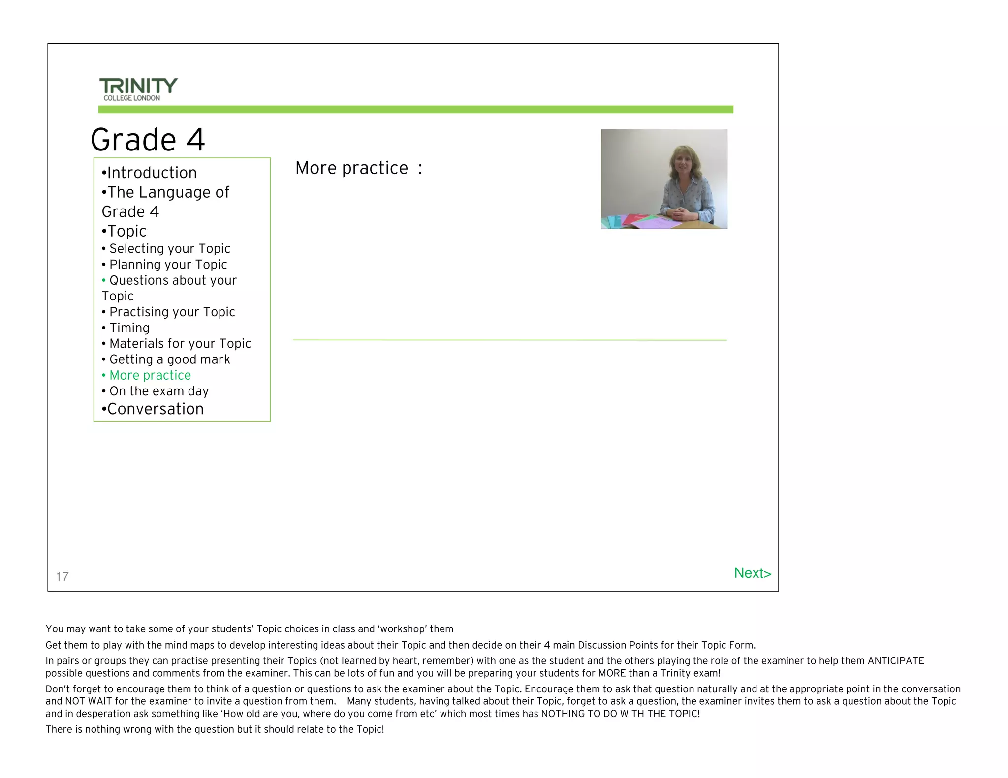 Trinitygrade4example explanation | PDF
