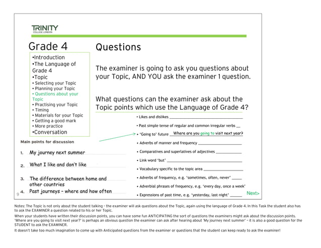 Trinitygrade4example explanation | PDF | Educational Assessment | Education
