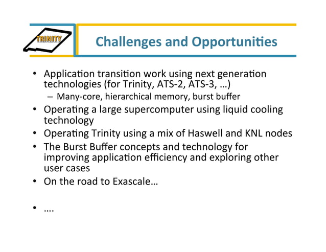 Update on Trinity System Procurement and Plans | PPT