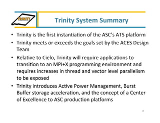 Update on Trinity System Procurement and Plans | PDF | Operating ...