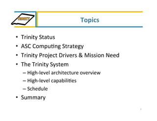 Update on Trinity System Procurement and Plans | PDF | Operating ...