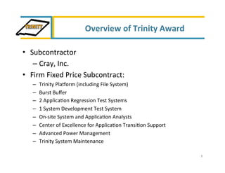 Update on Trinity System Procurement and Plans | PDF | Operating ...