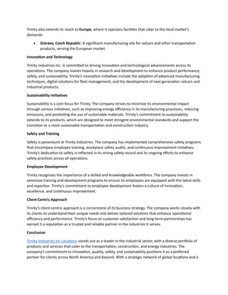 Trinity Industries Inc.: Comprehensive Profile and Global Locations | PDF