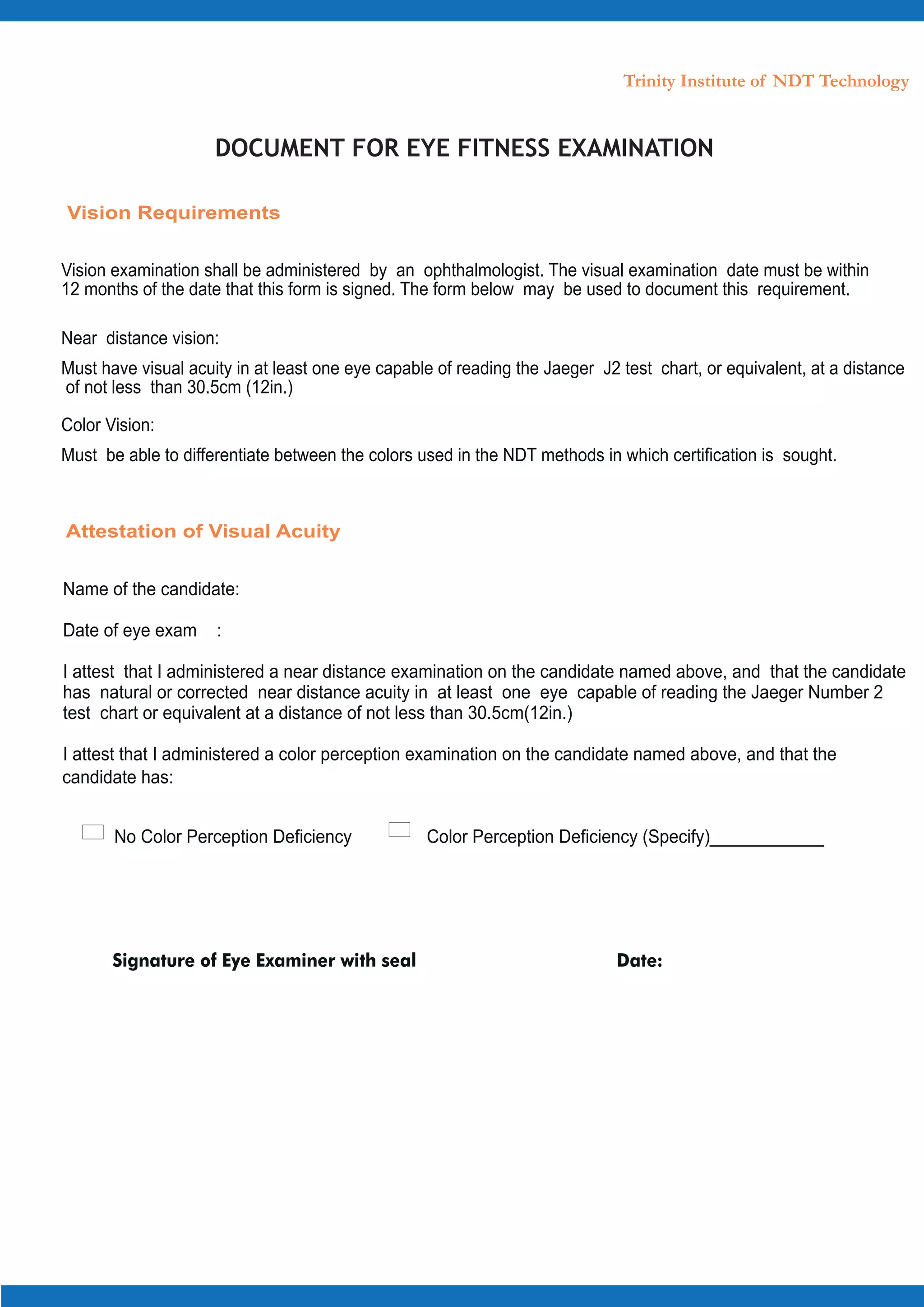 Trinity N D T Training Brochure | PDF