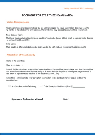 Trinity N D T Training Brochure | PDF