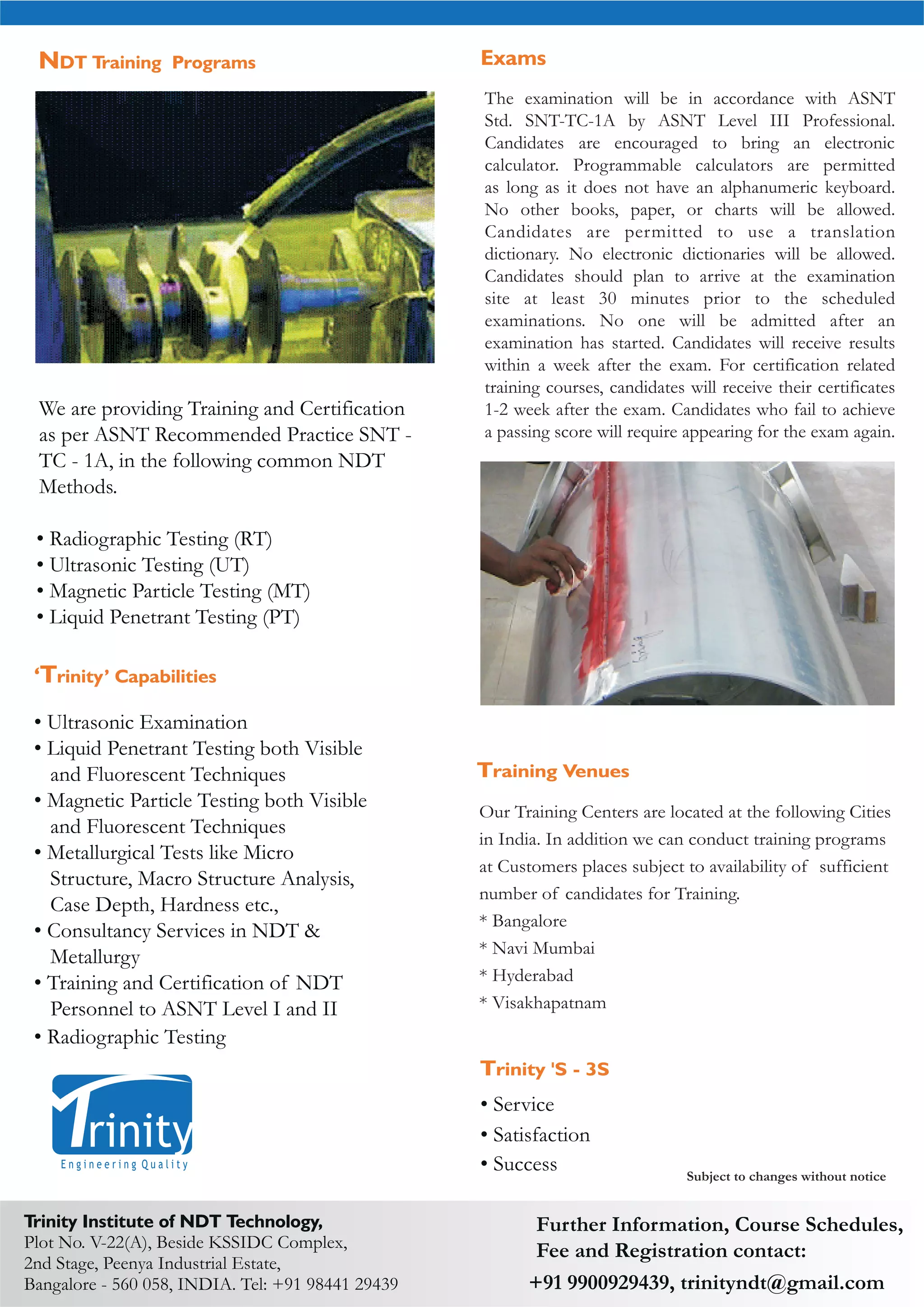 Trinity Ndt Training Brochure | PDF