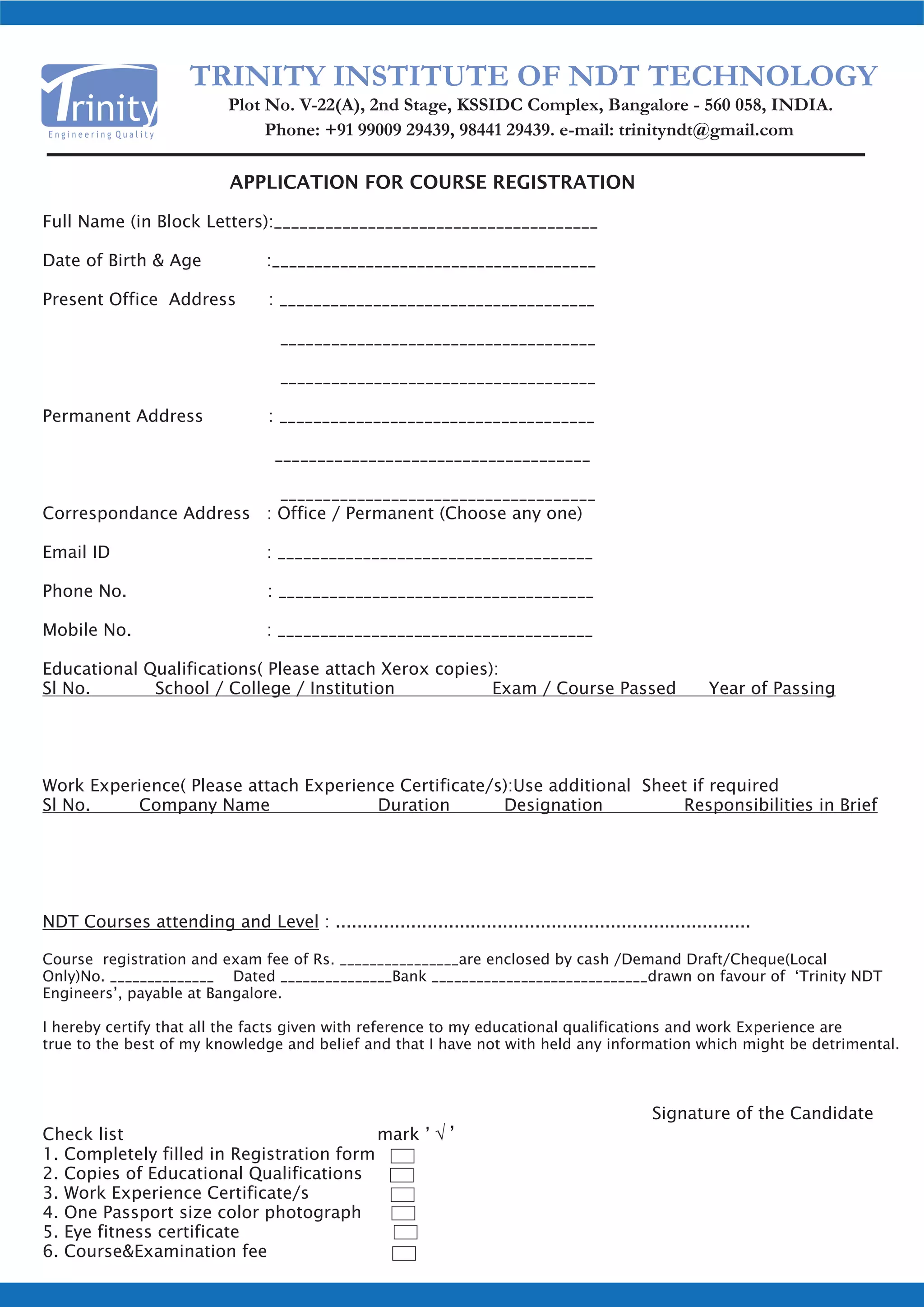 Trinity Ndt Training Brochure | PDF