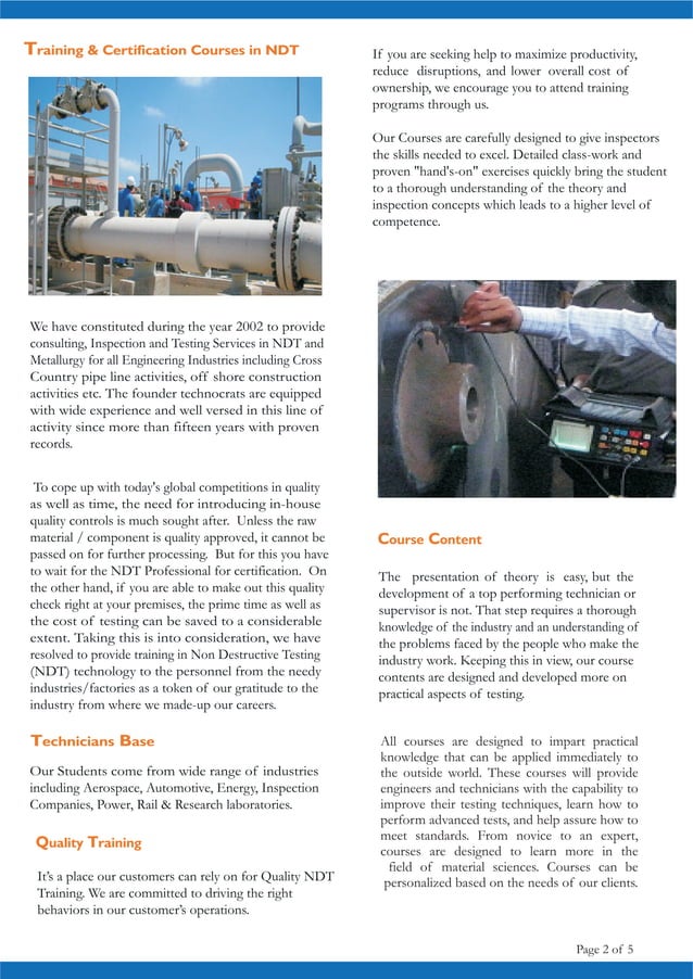 Trinity Ndt Training Brochure | PDF